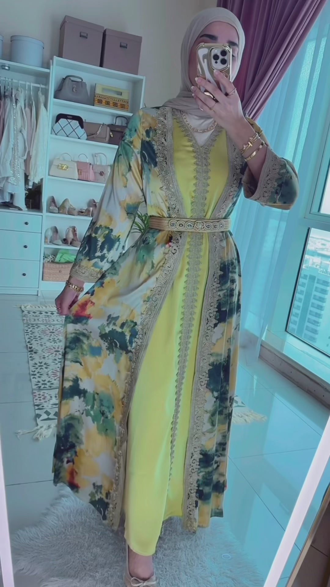 Belted Kaftan With inner dress – Yussra’s Style