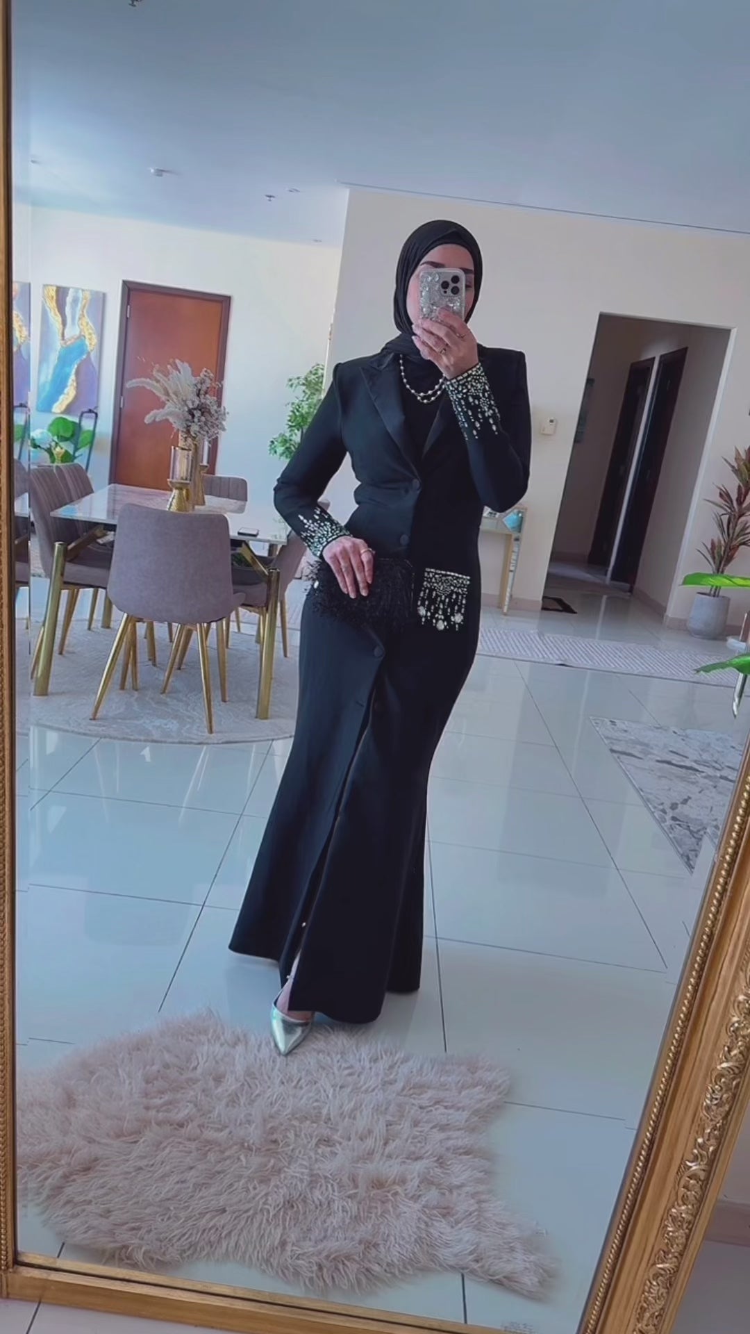 Black Party Dress With Rhinestones – Yussra’s Style